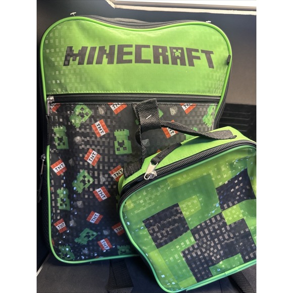 Minecraft | Bags | 29 Minecraft Creeper Green School Backpack Bag Whit ...